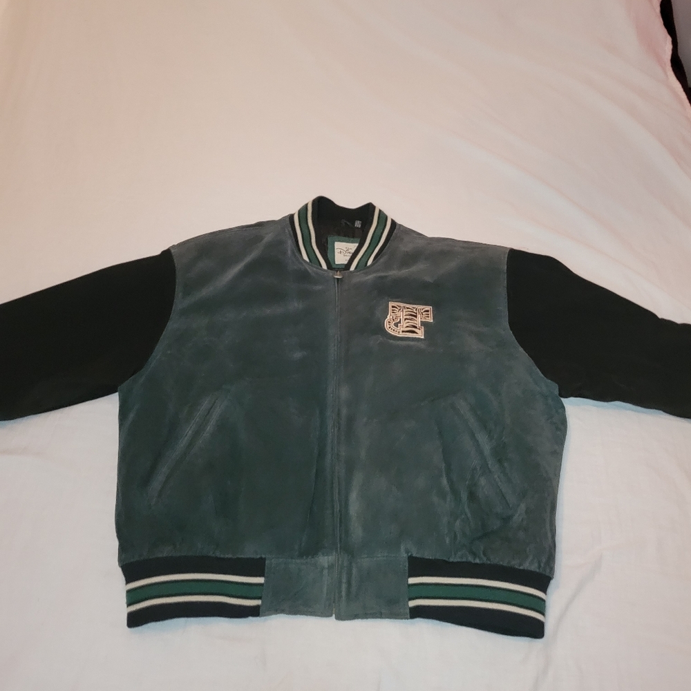 Disney Vintage Full Leather "Tigger" Varsity Jacket - Gem